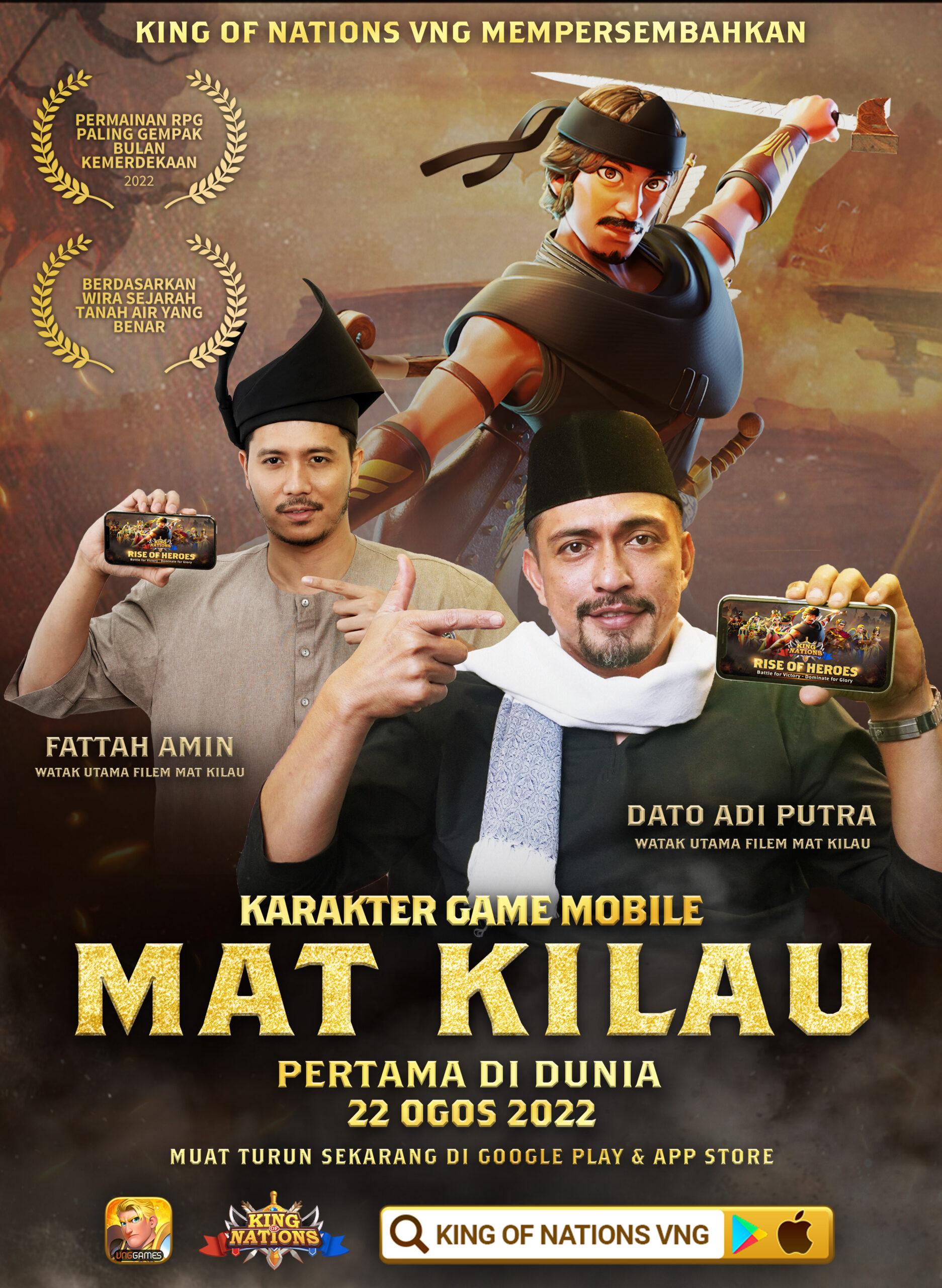 Mat Kilau diangkat ke permainan mudah alih Kings of Nations | MissMynah