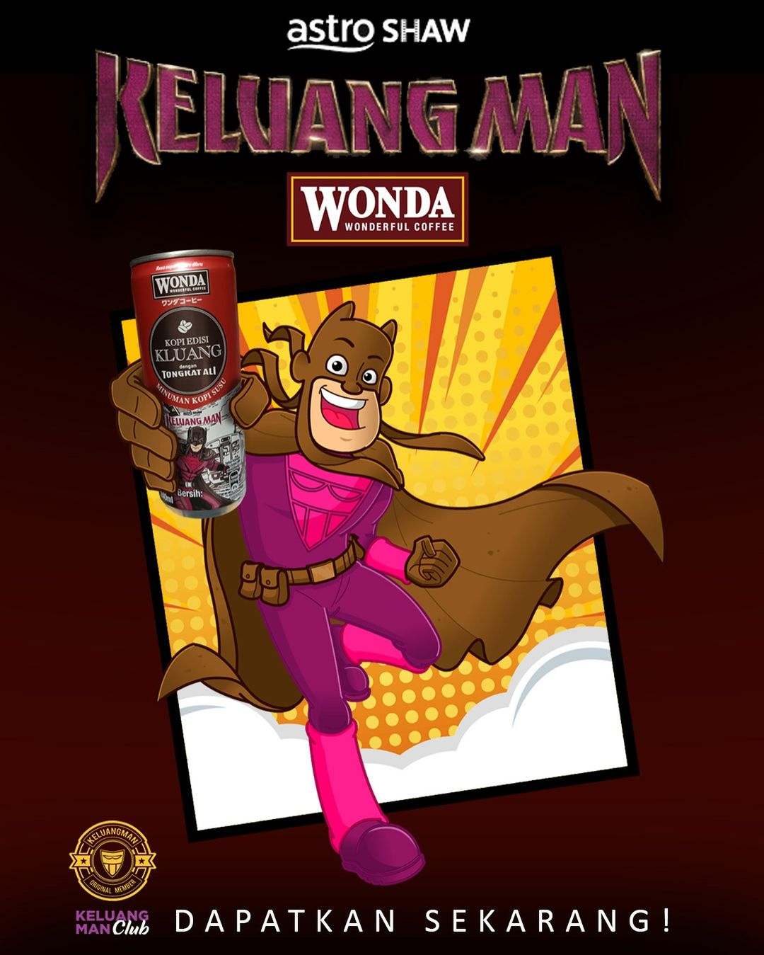 Kerjasama Keluang Man, Wonda Coffee lancarkan 'Wonda Kopi Edisi Kluang ...